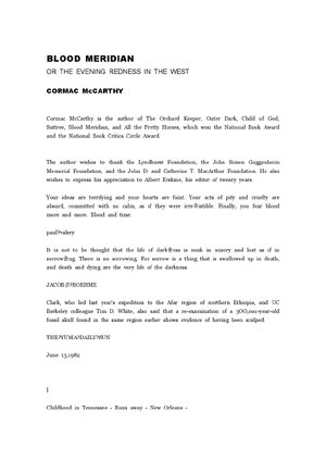 Cormac Mccarthy | The Blood Meridian | PDF | Chesser Resources