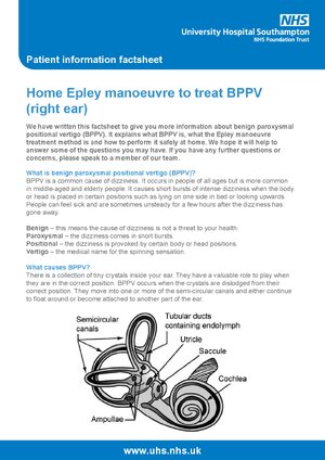 Home Epley Manoeuvre To Treat BPPV (right Ear) | PDF | Chesser Resources