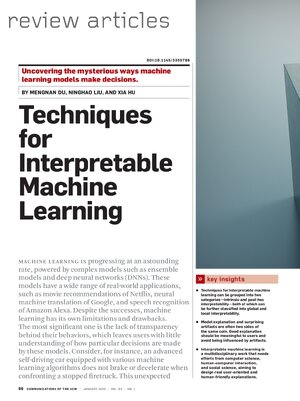 Techniques for Interpretable Machine Learning | PDF
