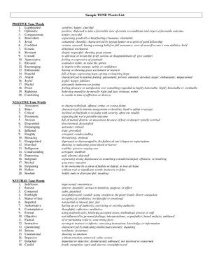Tone Words List | PDF | Chesser Resources