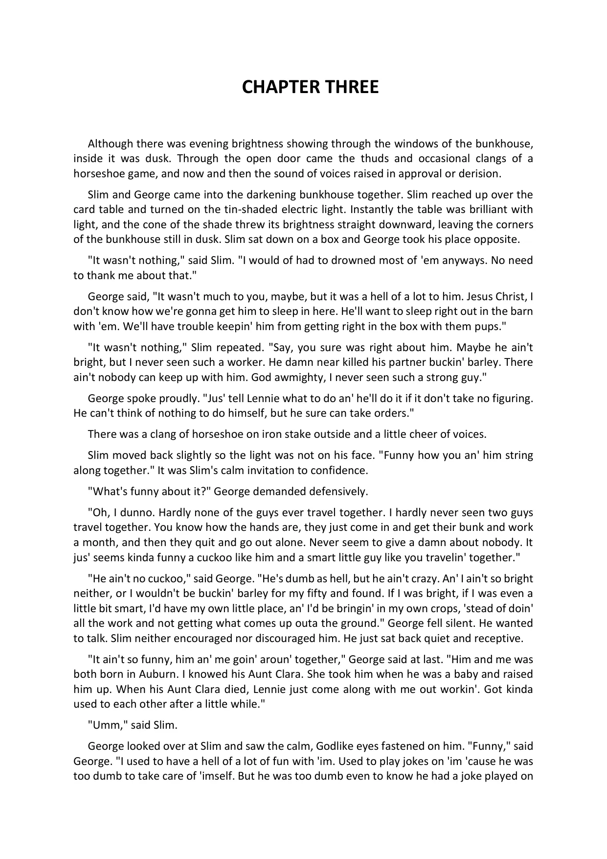 PDF Of Mice And Men Chapter No 3 Download