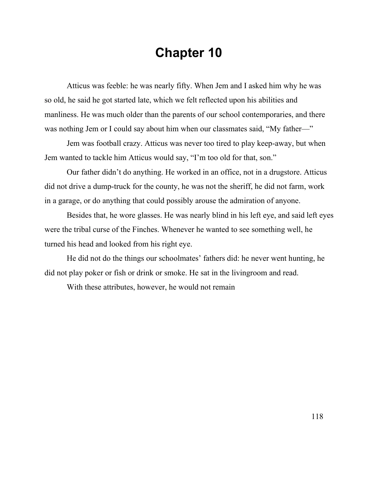 To Kill A Mockingbird Chapter No 10 | PDF | Chesser Resources