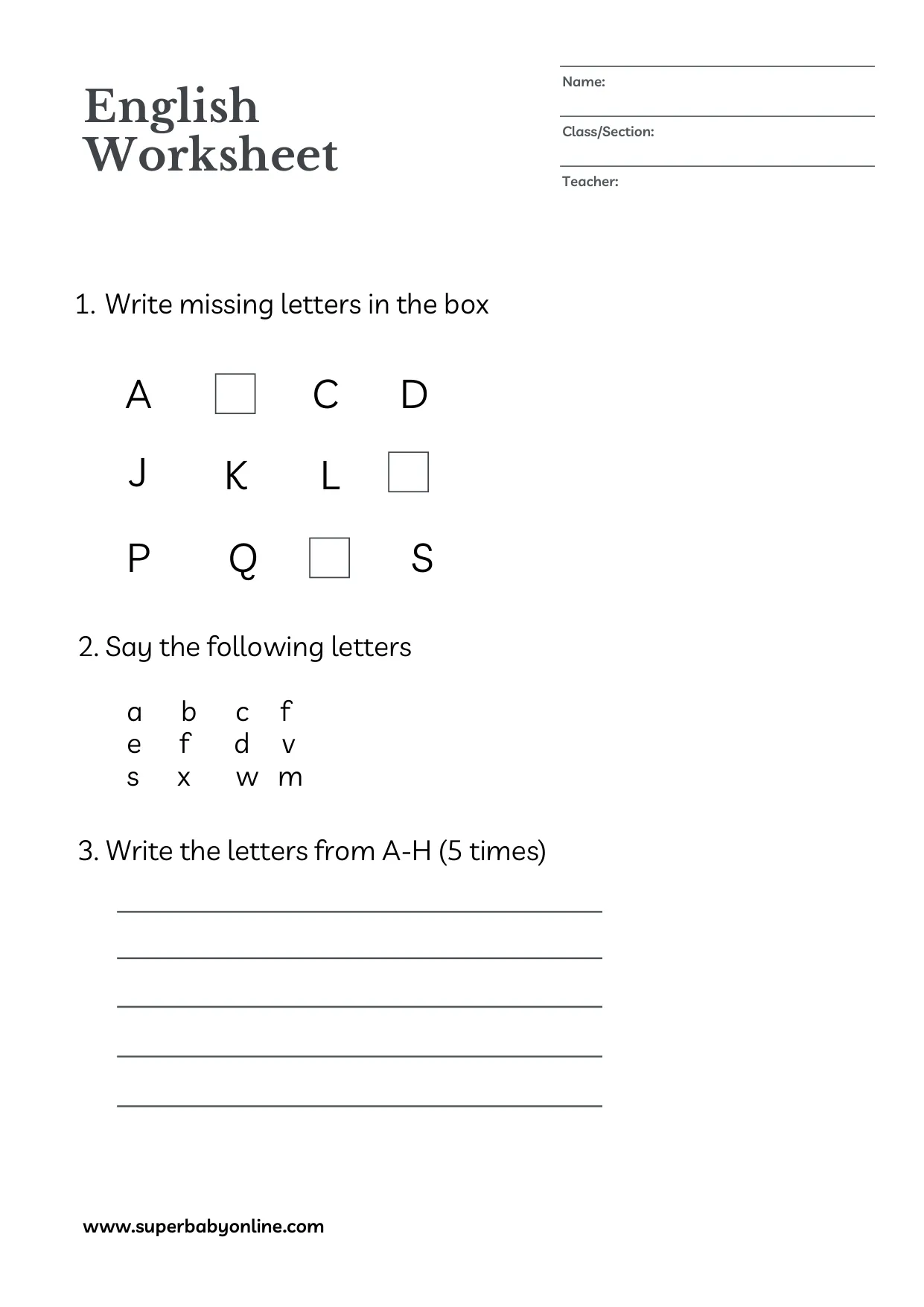 (PDF) LKG English Worksheet - Download