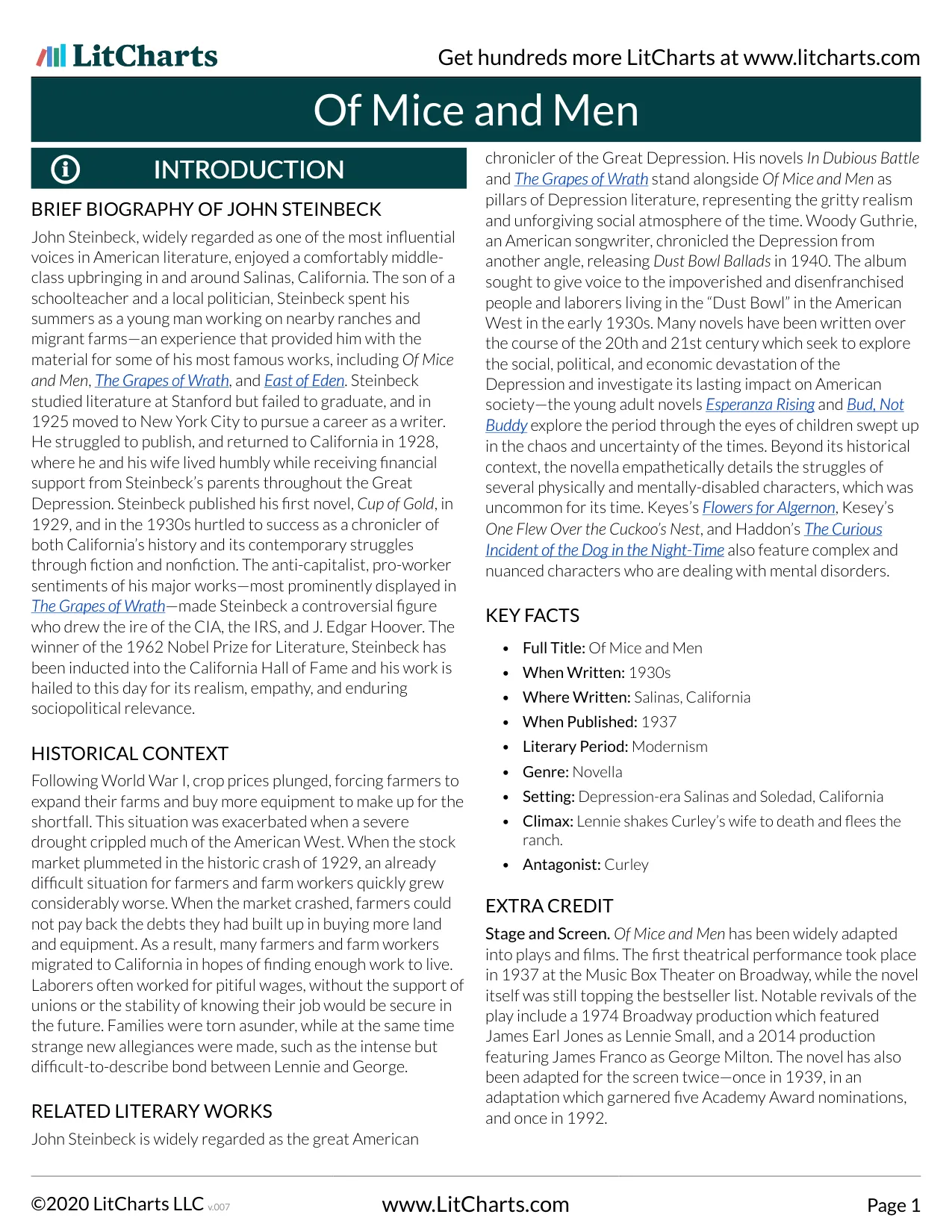 (PDF) Of Mice And Men LitChart - Download