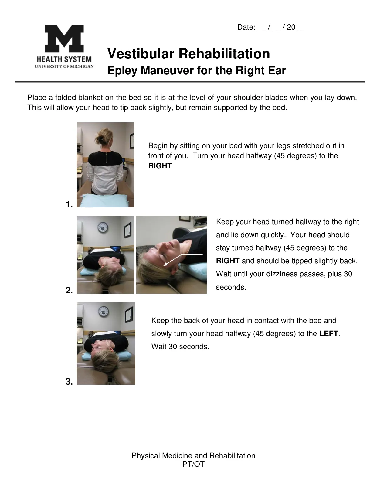 Vestibular Rehabilitation Epley Maneuver | PDF | Chesser Resources