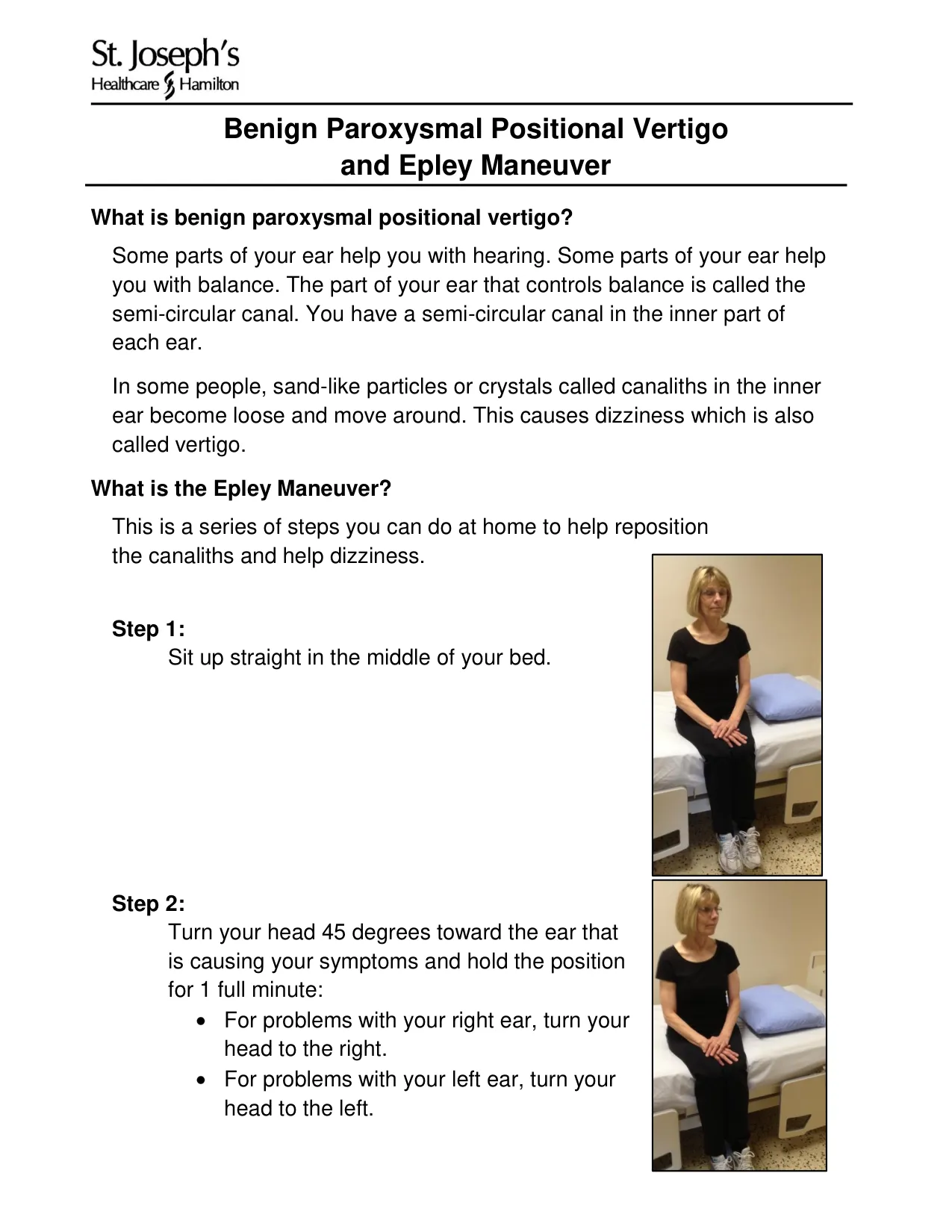 Benign Paroxysmal Positional Vertigo And Epley Maneuver | PDF | Chesser ...