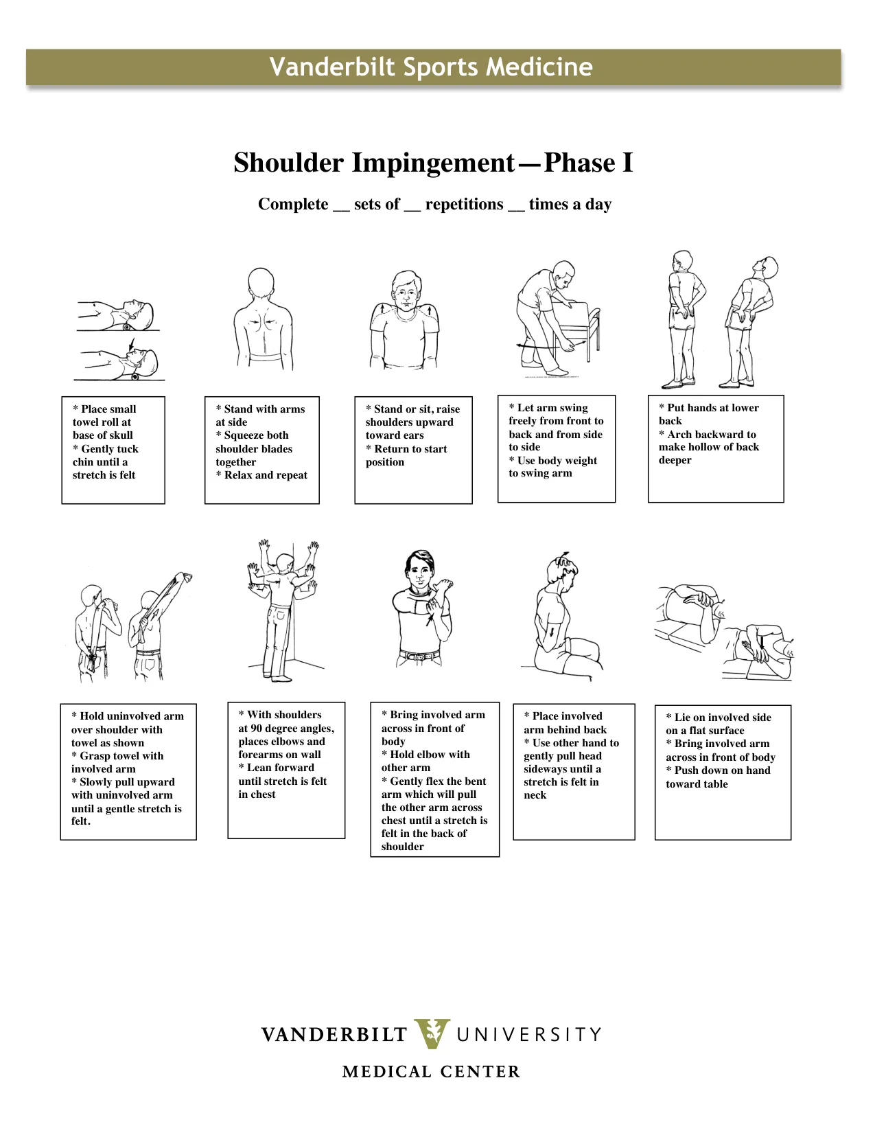 Shoulder Impingement Phase I Exercises | PDF | Chesser Resources
