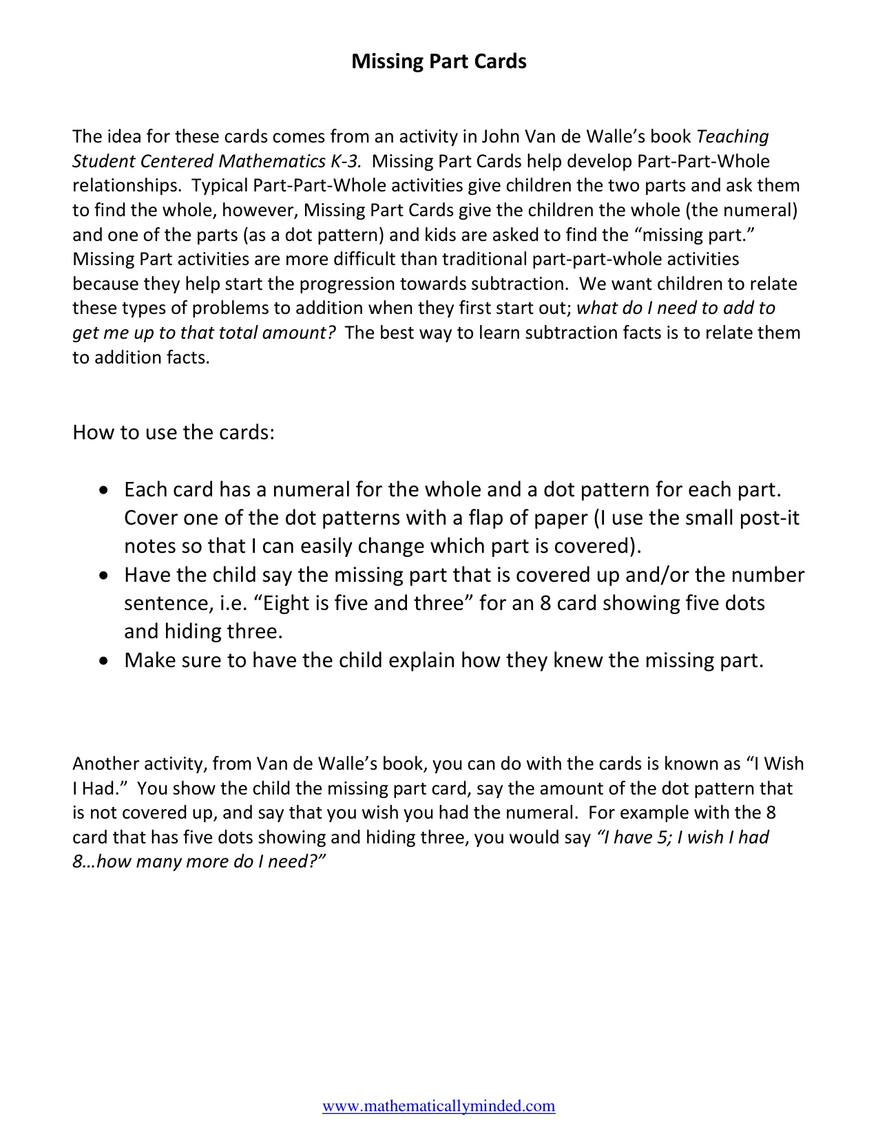 Dot Pattern Cards | PDF | Chesser Resources