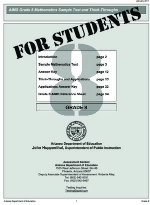 8th Grade AIMS Math | PDF