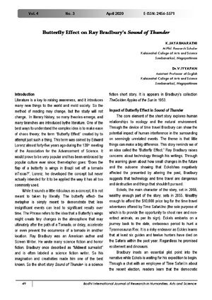 Butterfly Effect On Ray Bradbury’S Sound Of Thunder | PDF | Chesser ...