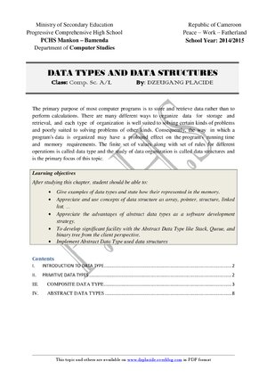 (PDF) Data Type And Data Structure - Download