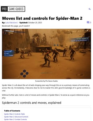 Moves List And Controls For Spider Man 2 Pro Game Guides | PDF