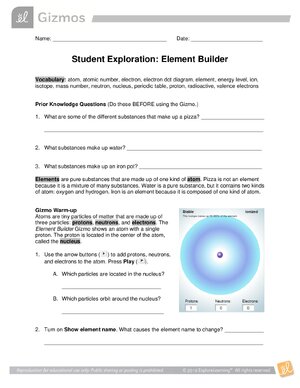 Element Builder Gizmo Answer Key | PDF | Chesser Resources