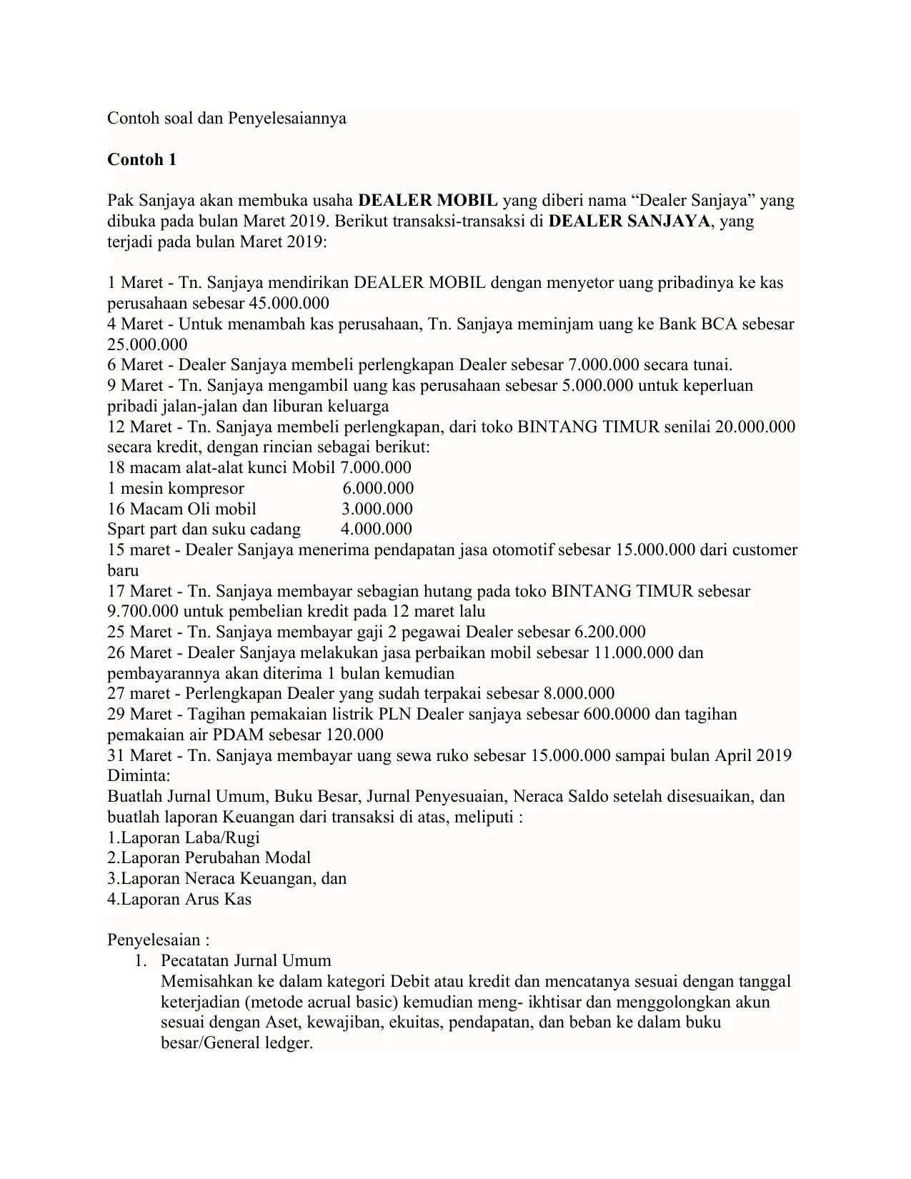 Contoh Soal Dan Penyelesaiannya Akuntansi Perusahaan Dagang | PDF | Chesser Resources