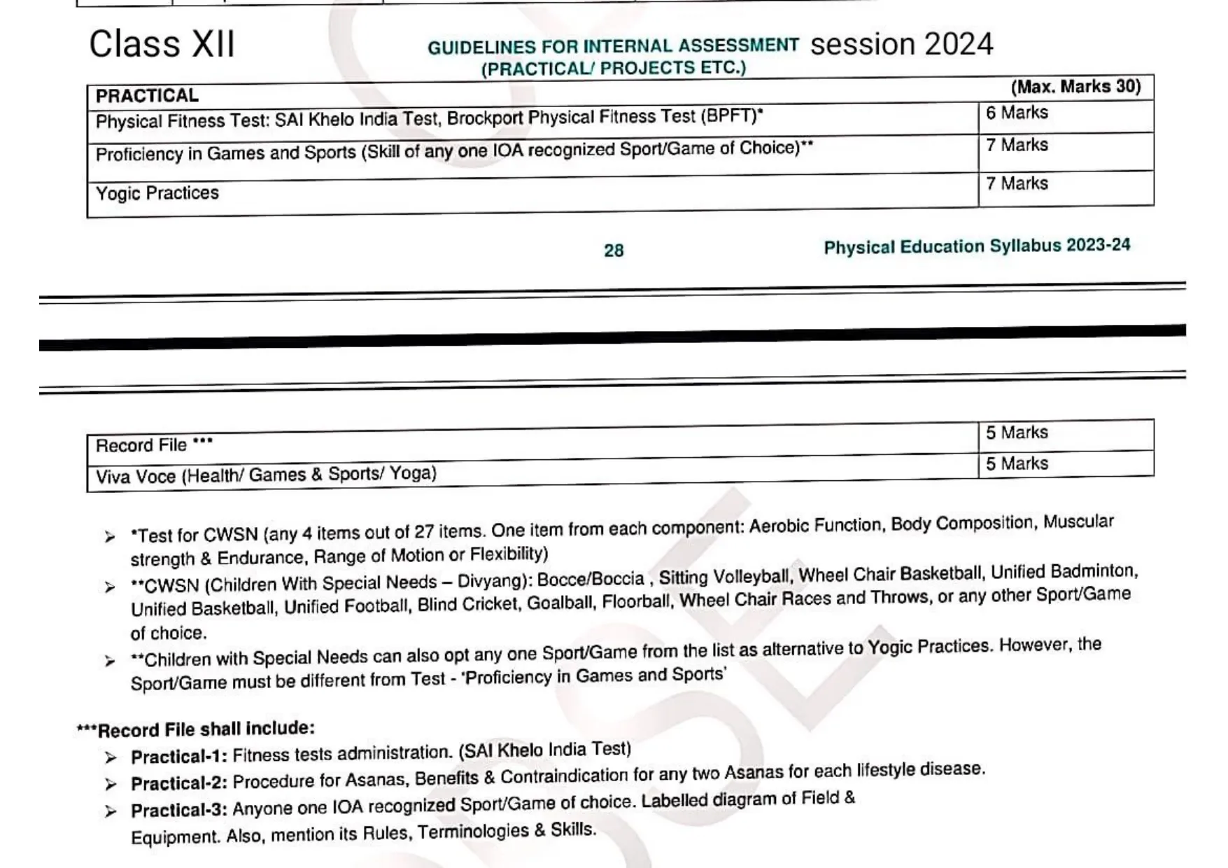 Practical File 2024 Physical Education Class 12 | PDF | Chesser Resources