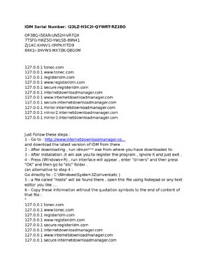 IDM Serial Number I23LZ H5C2I QYWRT RZ2BO | PDF | Chesser Resources